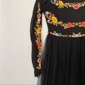 Modcloth | Dresses | Modcloth Folklore Embroidered Long Sleeve Dress ...